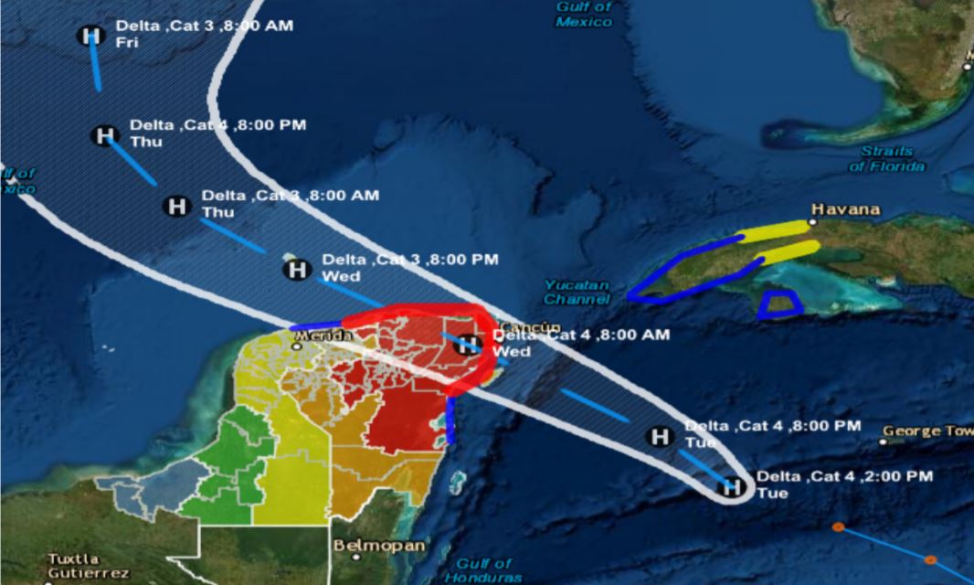 Huracán "Delta" es extremadamente peligroso para península de Yucatán ...